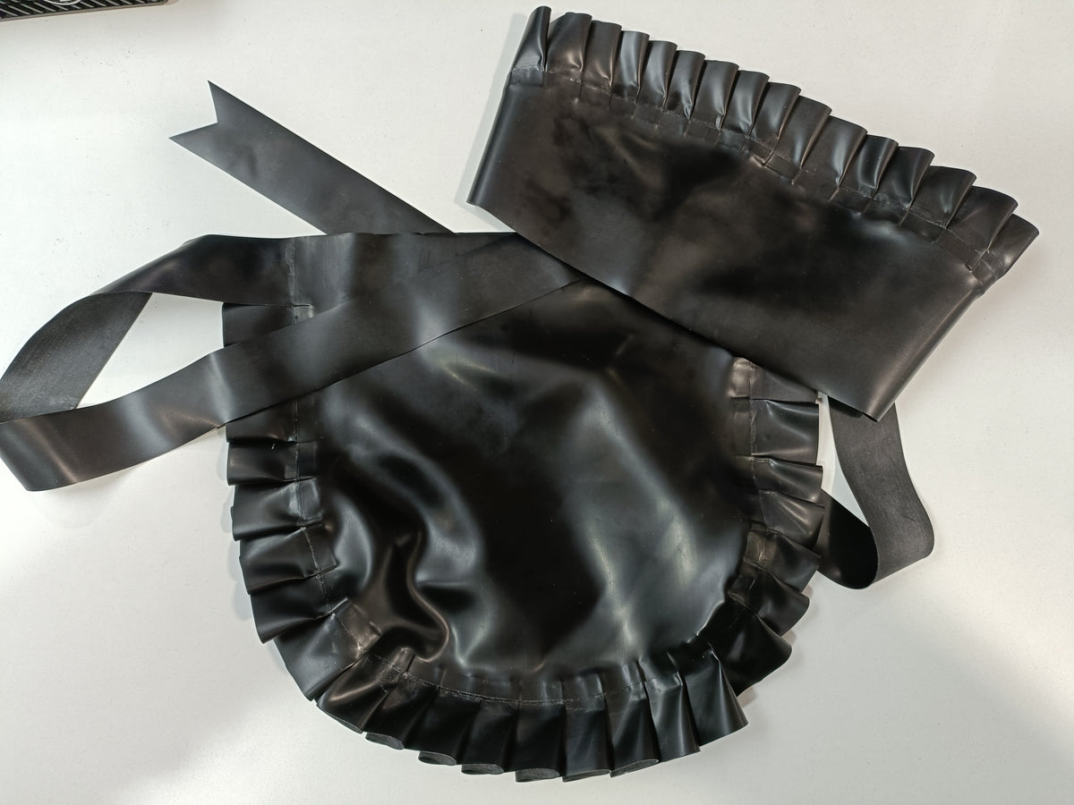 Clearance - Black Frill Maid Cap & Apron – Skin Two UK