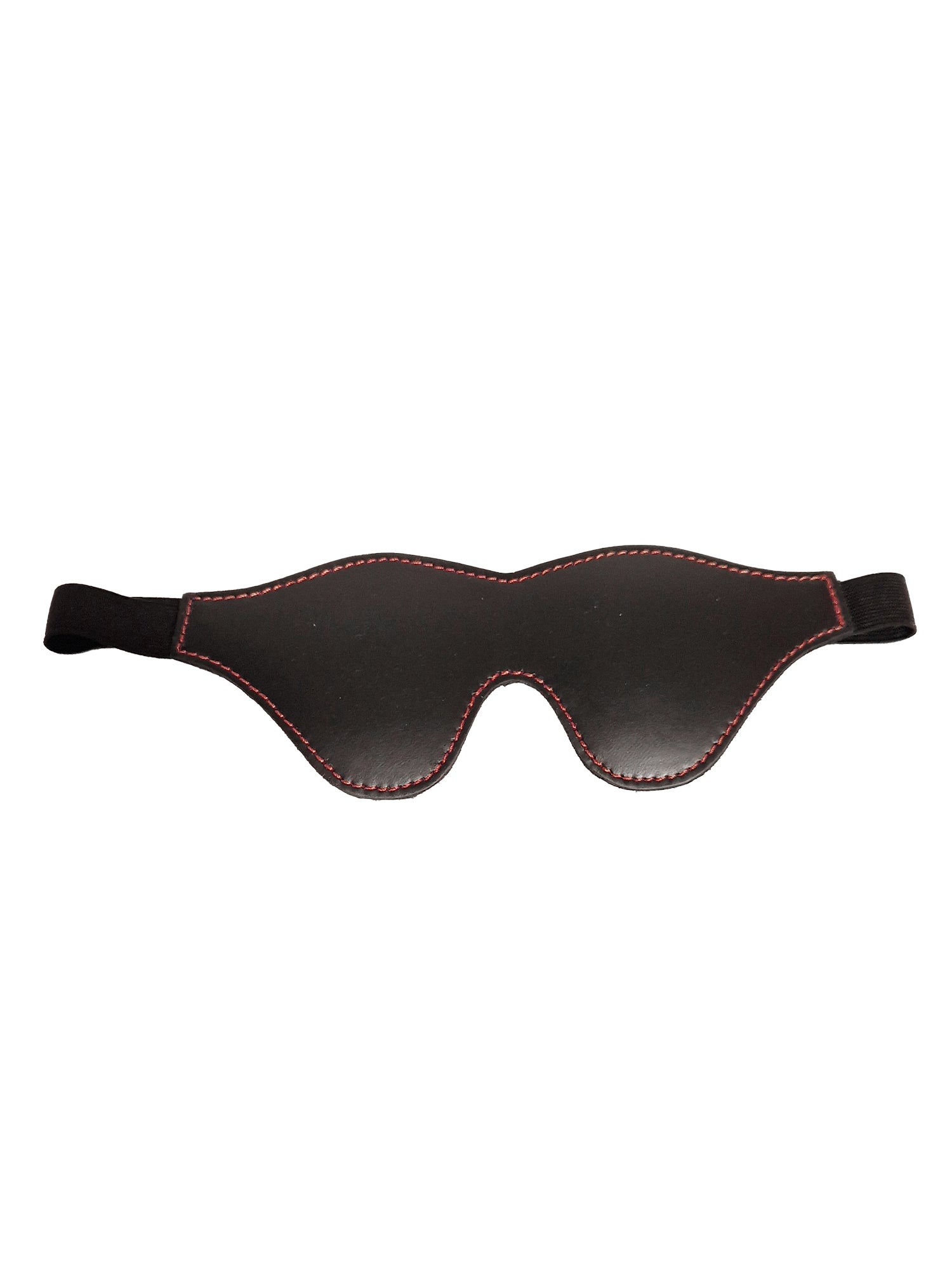 Velvet Lined Leather Blindfold with Burgundy Stitching - One Size ...
