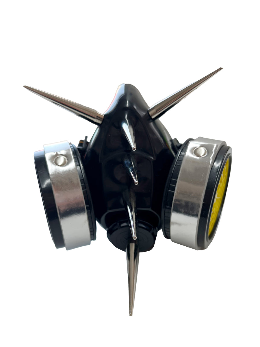 Black Cyber Mask With 2 Inch Spikes - Orange – Skin Two UK