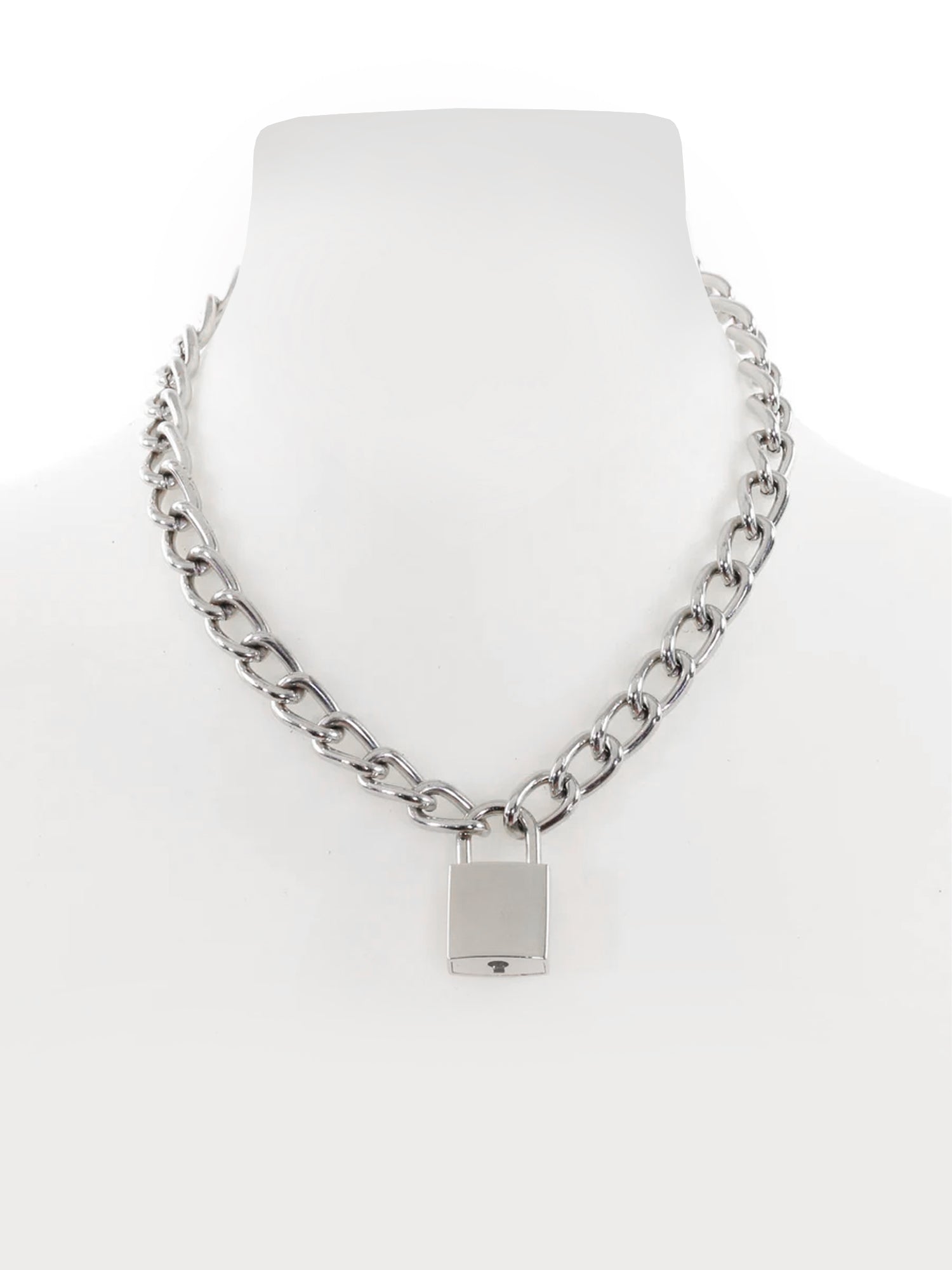 Lockable Chain Collar With Square Padlock – Skin Two UK