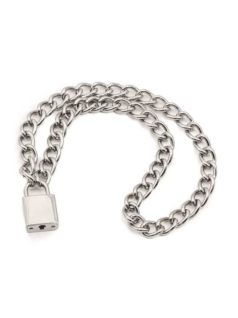 Lockable Chain Collar With Square Padlock – Skin Two UK
