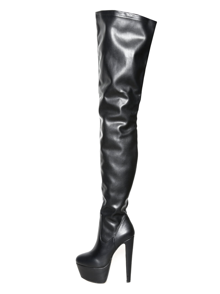 Belladonna Skyscraper Heel Matte Thigh High Platform Boots – Skin Two UK
