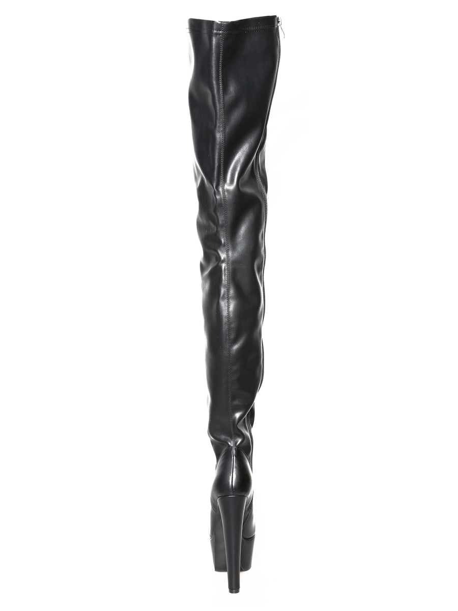 Belladonna Skyscraper Heel Matte Thigh High Platform Boots – Skin Two UK