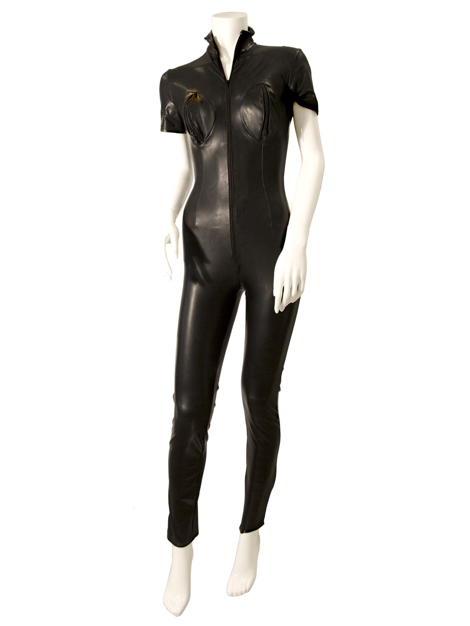 Black Datex Zip-Up Catsuit – Skin Two UK