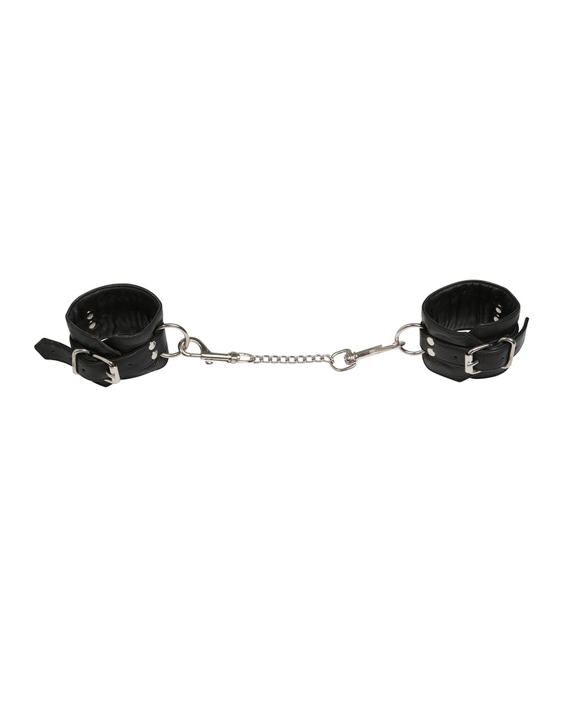 Black Leather Ankle Cuffs – Skin Two UK