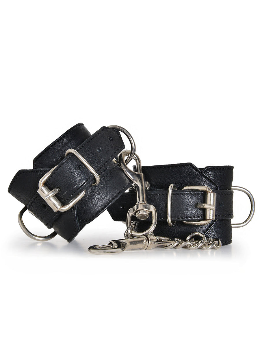 Black Leather Ankle Cuffs – Skin Two UK