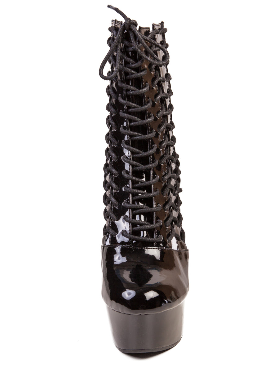 Black Platform Corset Boot – Skin Two UK