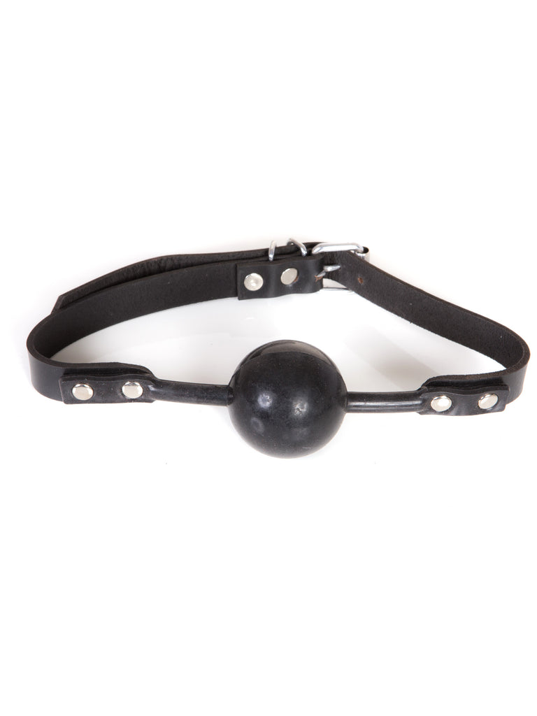 Black Silicone Ball Gag With Leather Strap Skin Two Uk