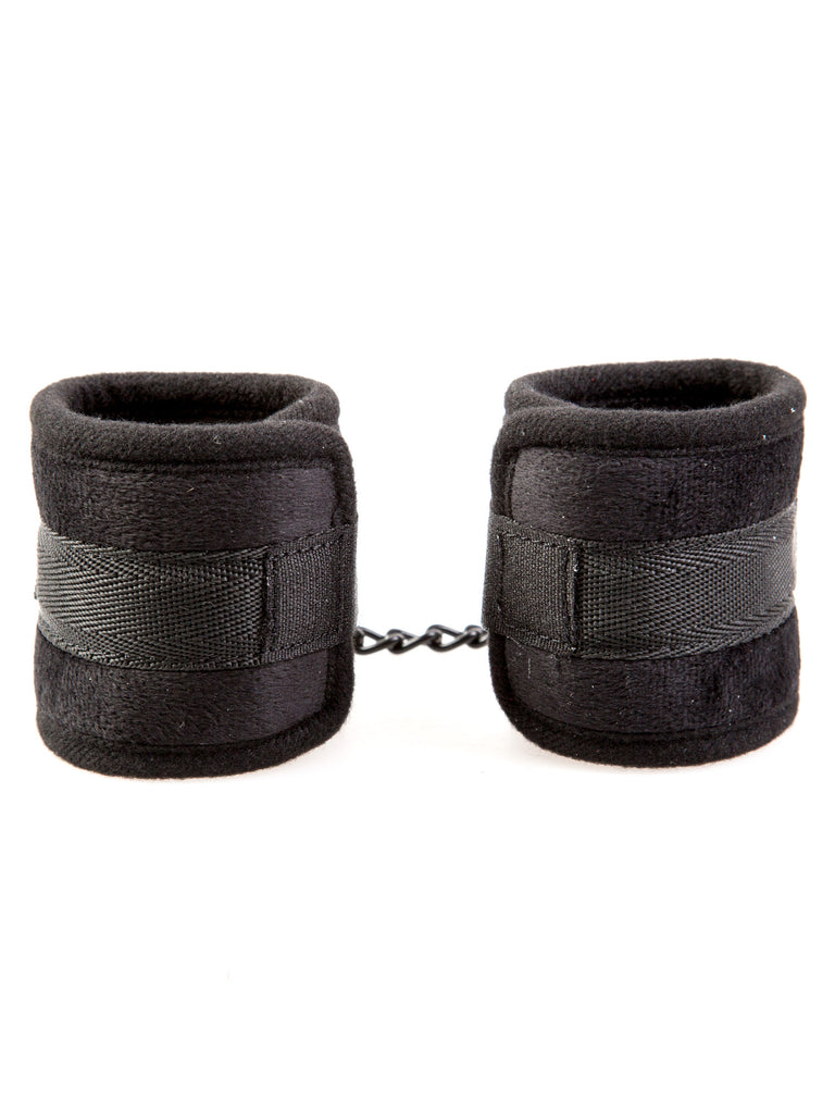 Black Velvet Handcuffs With Detachable Chain – Skin Two UK