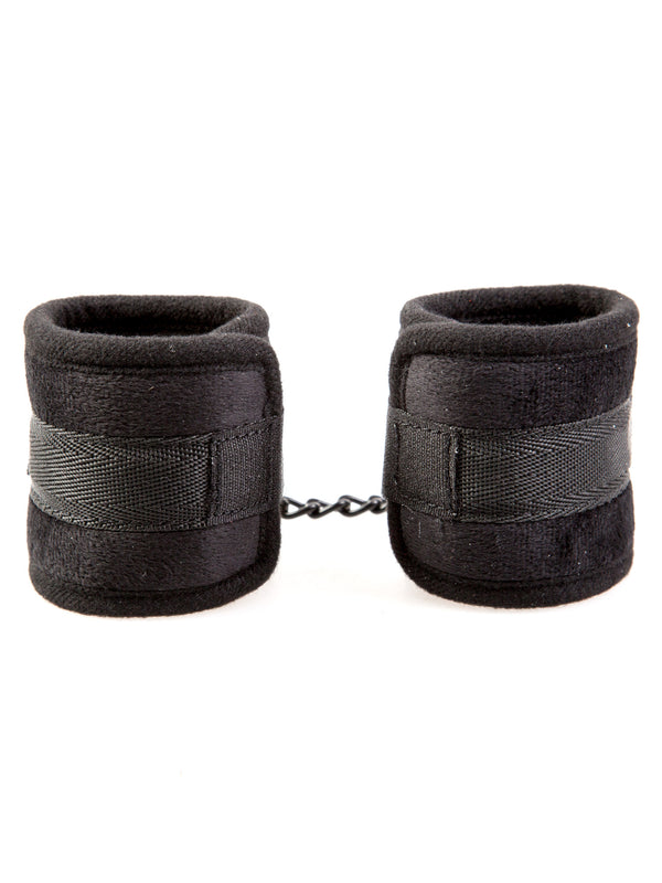 Black Velvet Handcuffs With Detachable Chain – Skin Two UK