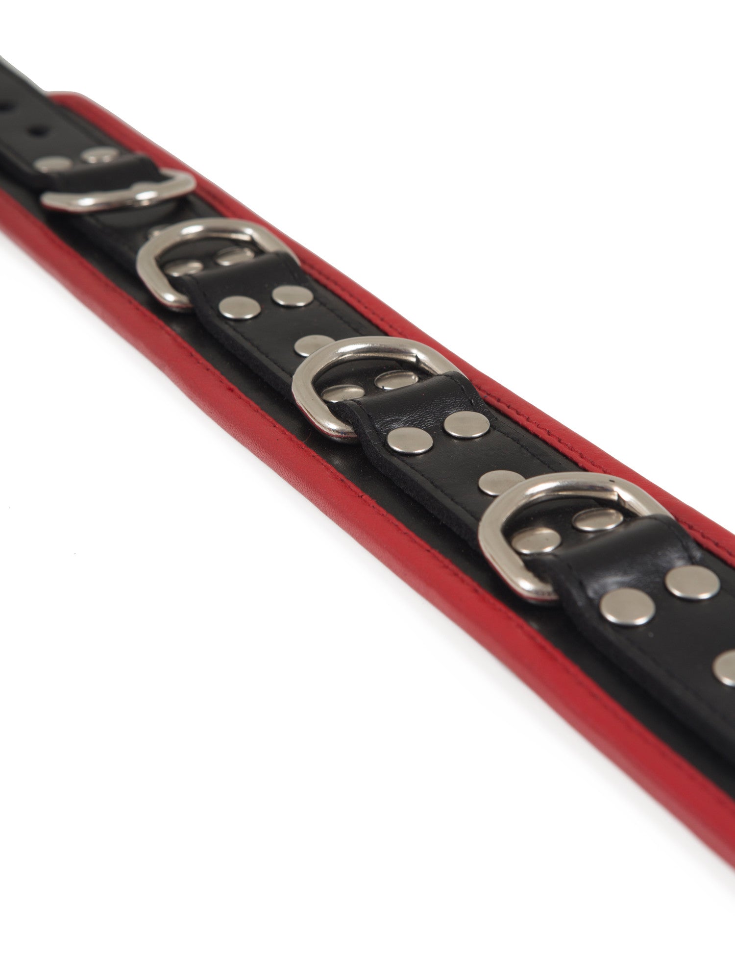 Rouge Garments Black & Red Leather Five D-Ring Collar – Skin Two UK