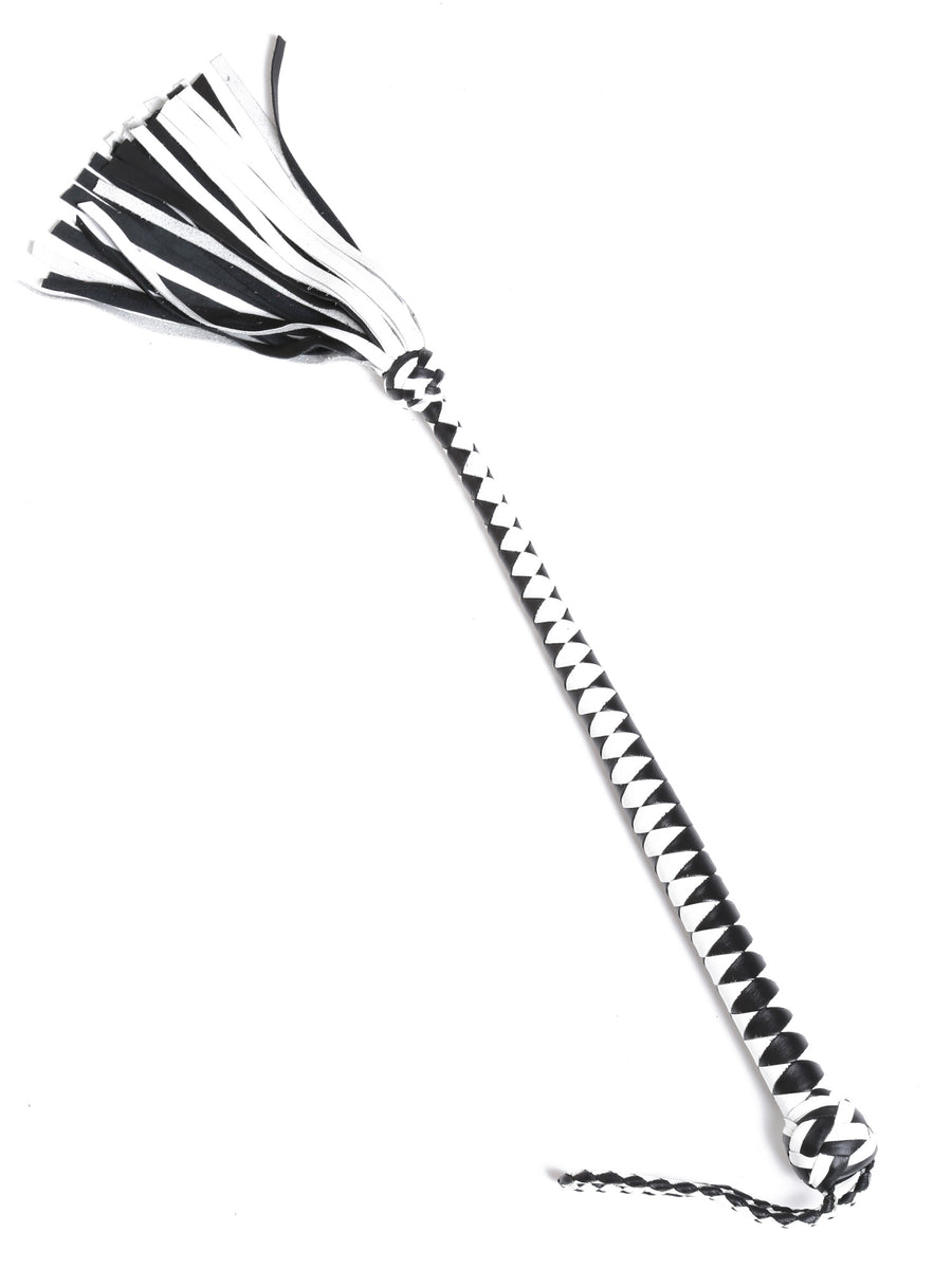 Braided Leather Hunter Whip - Black and White – Skin Two UK