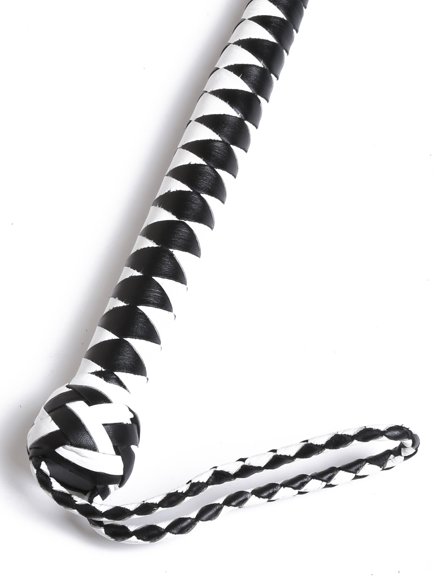 Braided Leather Hunter Whip - Black and White – Skin Two UK