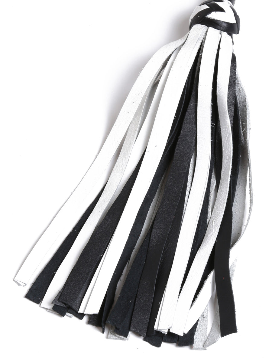 Braided Leather Hunter Whip - Black and White – Skin Two UK