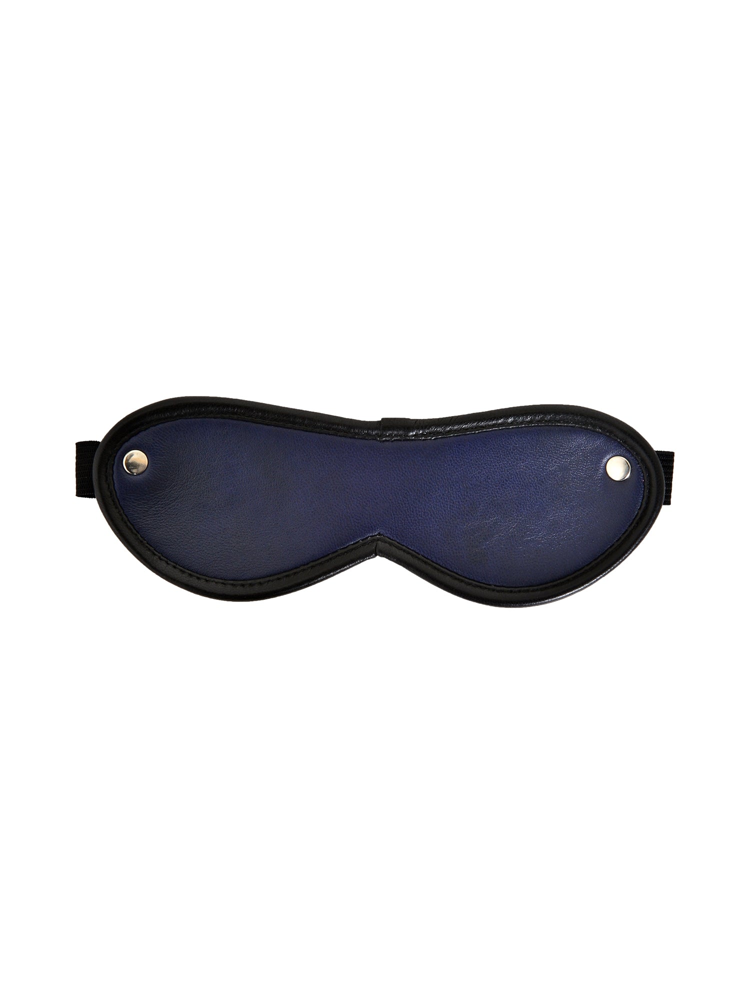 Blue Leather Blindfold With Black Trim – Skin Two UK