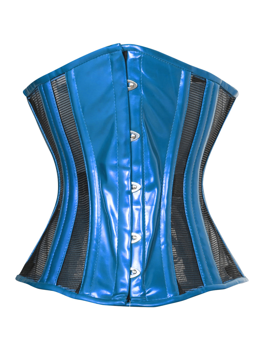 Blue PVC Mesh Underbust Corset – Skin Two UK
