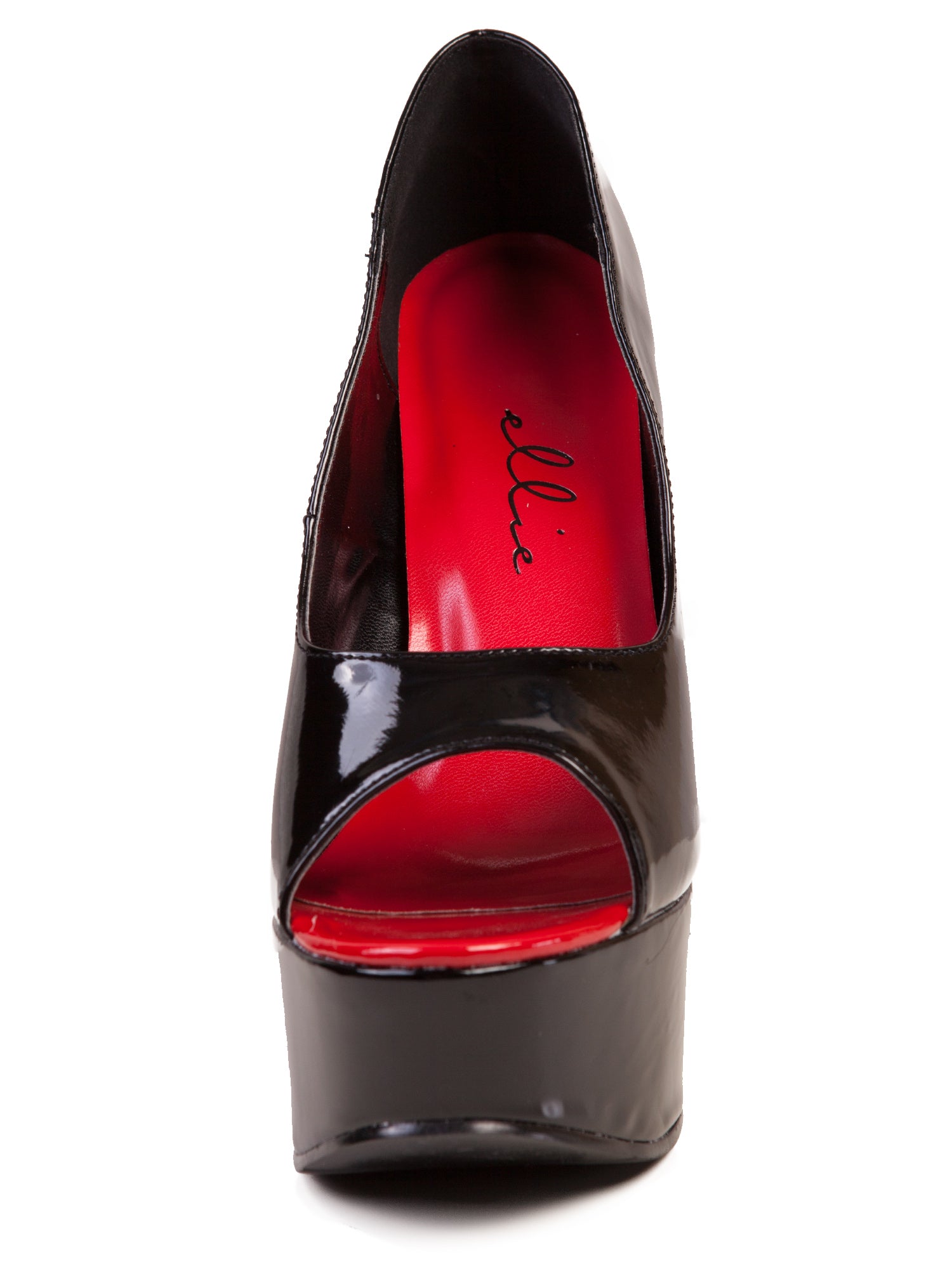 Classic Red Black Open Toe Pumps With Platform – Skin Two UK
