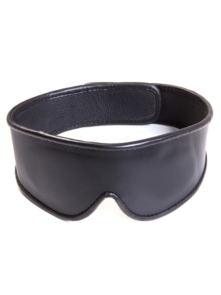 Deluxe Black Padded Leather Blindfold with Leather Sides – Skin Two UK