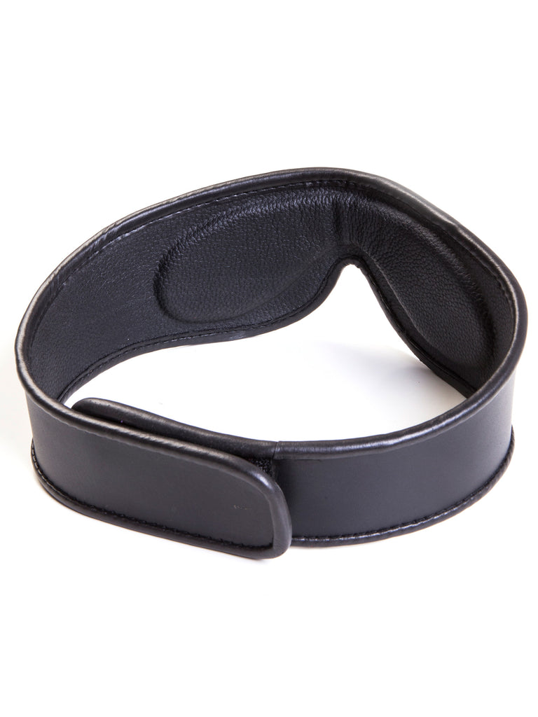 Deluxe Black Padded Leather Blindfold with Leather Sides – Skin Two UK