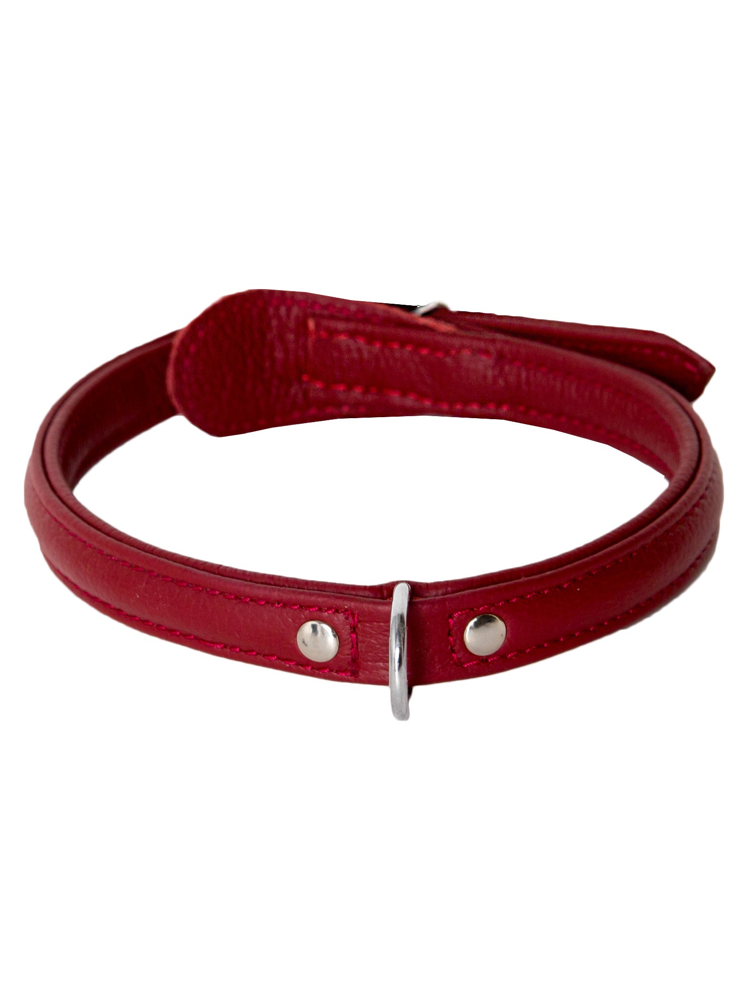Deluxe Burgundy Petite D Ring Collar | Bondage Collars and Leads from ...