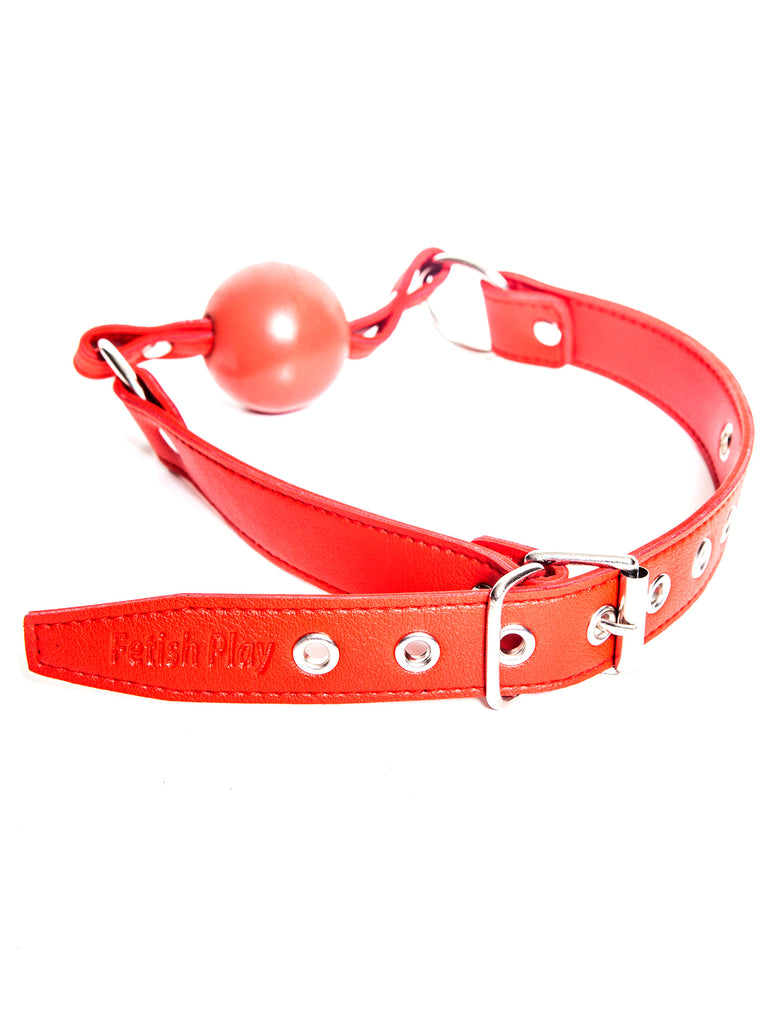 Faux Leather Red Ball Gag Bondage Gags From Honour Skin Two Uk