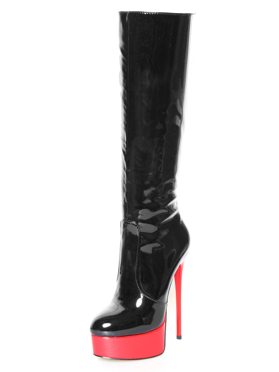 Goddess Skyscraper Heel Knee High Platform Boots – Skin Two UK
