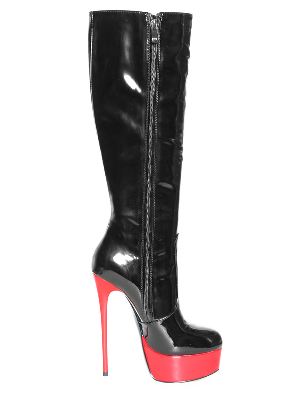 Goddess Skyscraper Heel Knee High Platform Boots – Skin Two UK