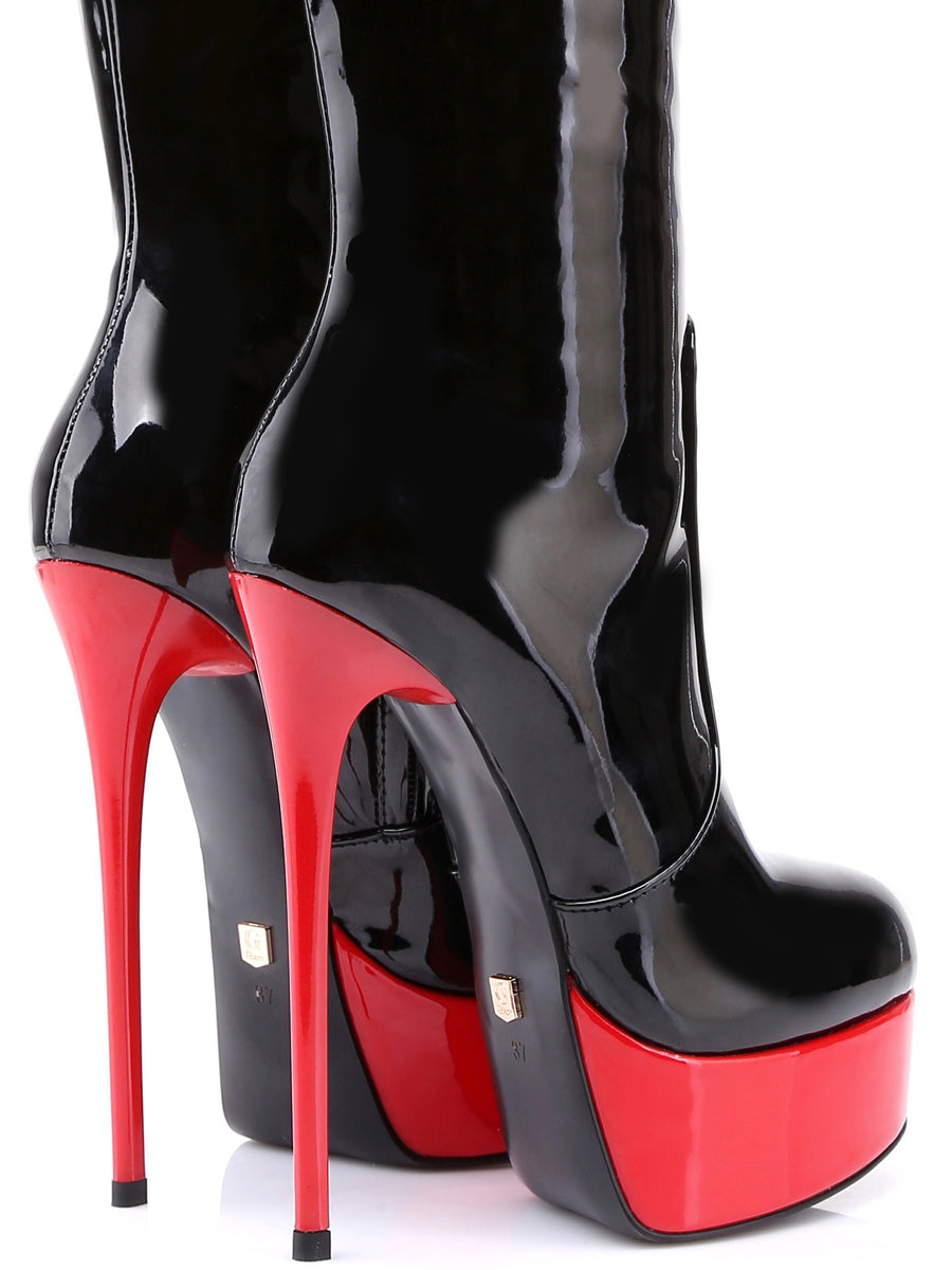 Goddess Skyscraper Heel Knee High Platform Boots – Skin Two UK