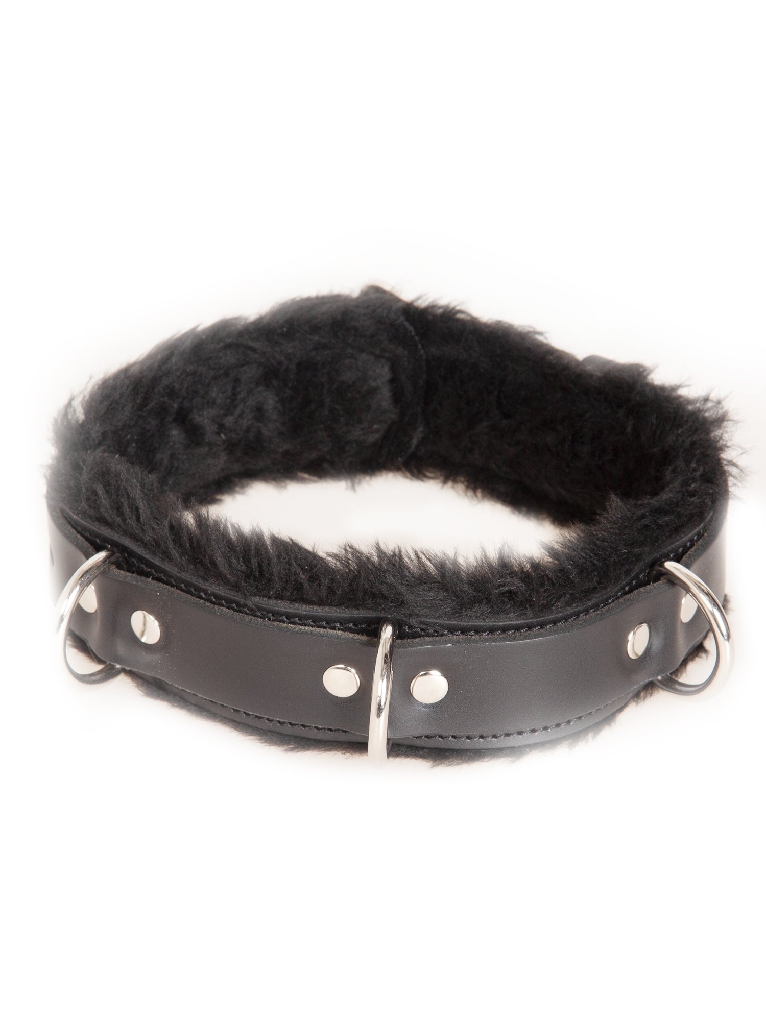 Fur-Lined Triple D-Ring Lockable Collar – Skin Two UK