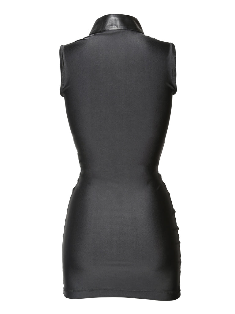 Ilsa Leather Zip Up Leather Lycra Dress – Skin Two UK