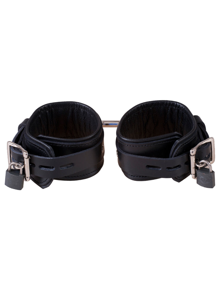 Leather Deluxe Padlock Wrist Cuffs – Skin Two UK