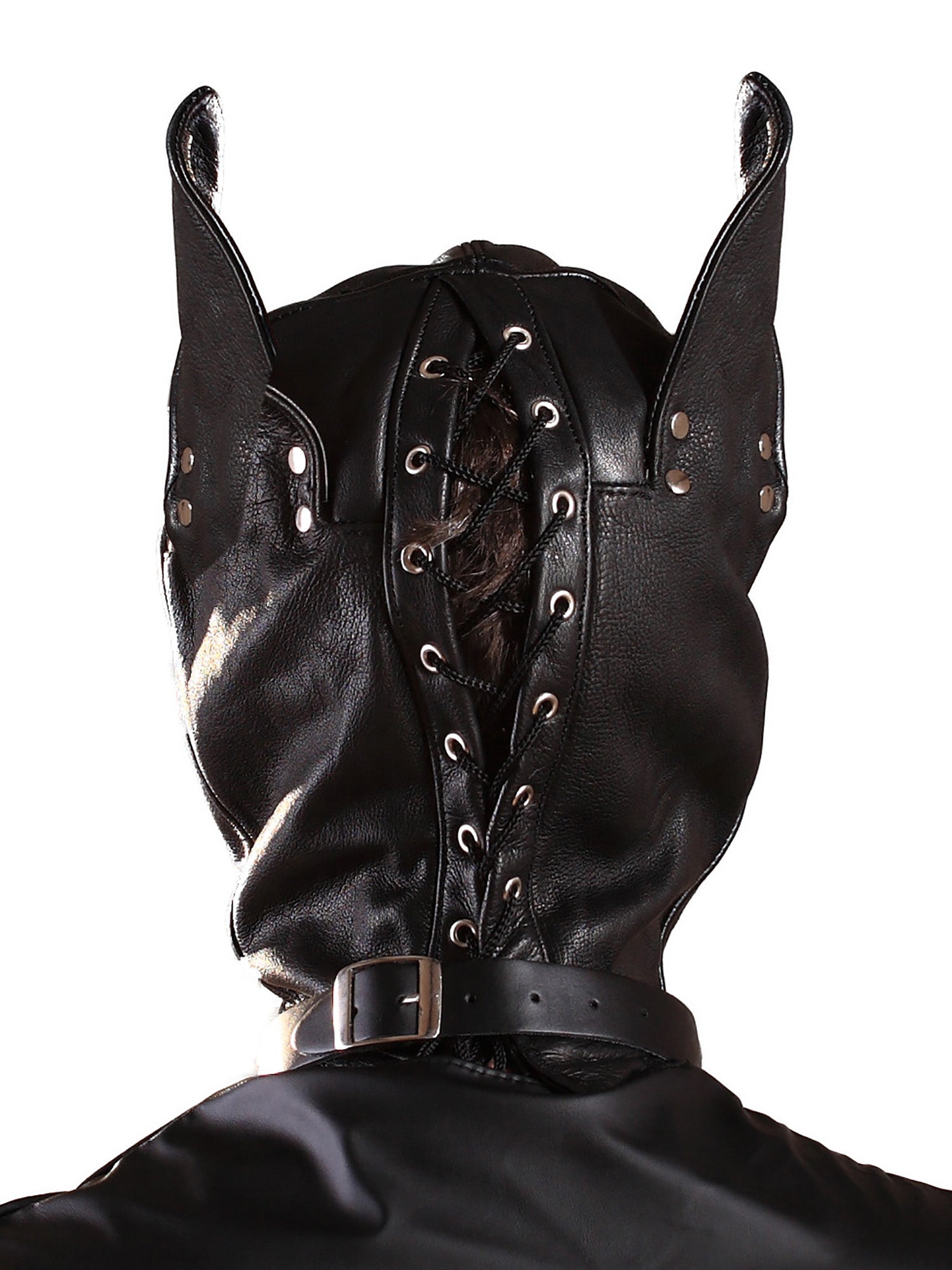 Leather Dog Hood with Detachable Blindfold – Skin Two UK