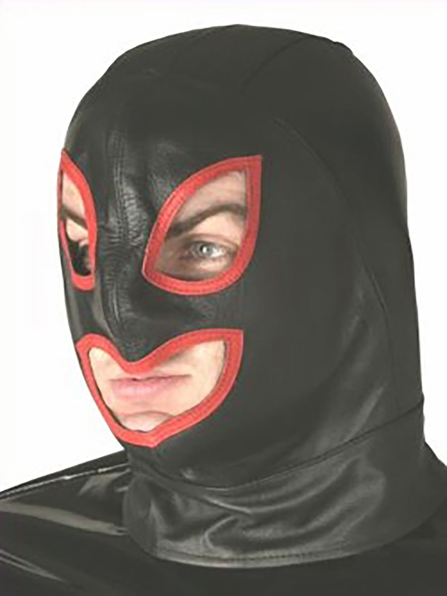 Leather Hood with Red Detail | Bondage Hoods from Honour – Skin Two UK