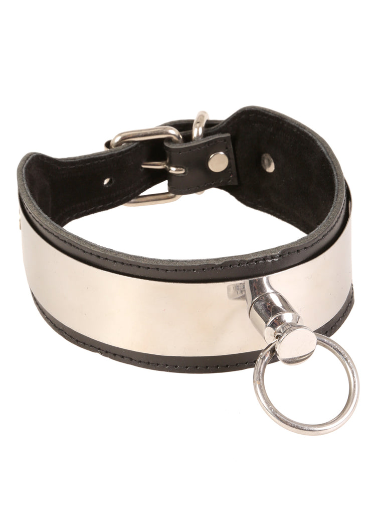 Leather Metal Strip Collar | Bondage Collars and Leads from Honour ...