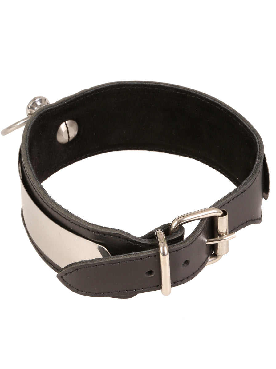 Leather Metal Strip Collar | Bondage Collars and Leads from Honour ...