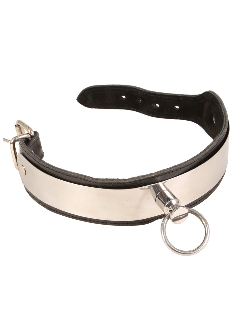 Leather Metal Strip Collar | Bondage Collars and Leads from Honour ...