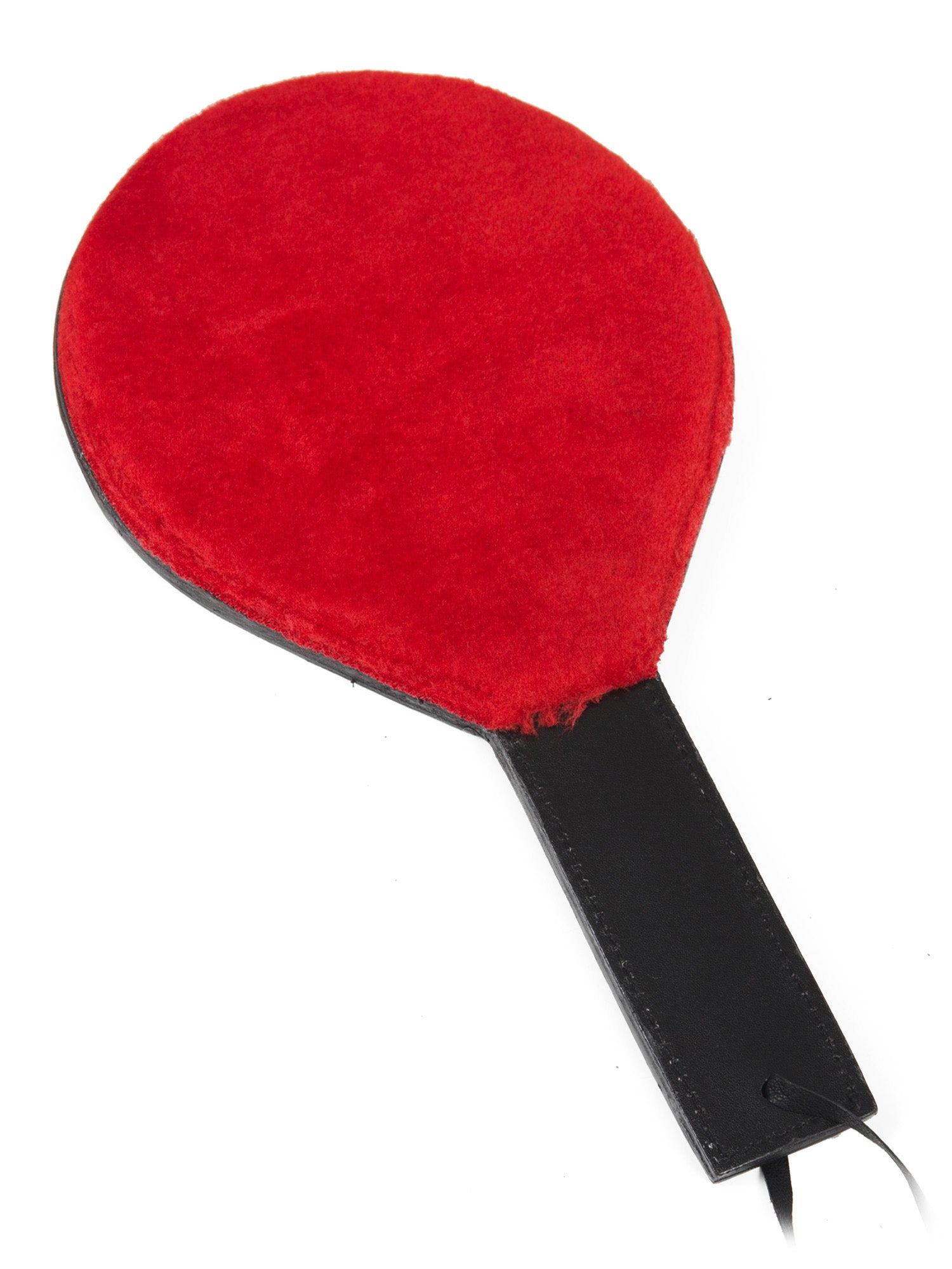 Leather Round Paddle With Red Fur Lining – Skin Two UK