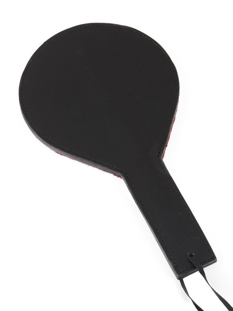 Leather Round Paddle With Red Fur Lining – Skin Two UK