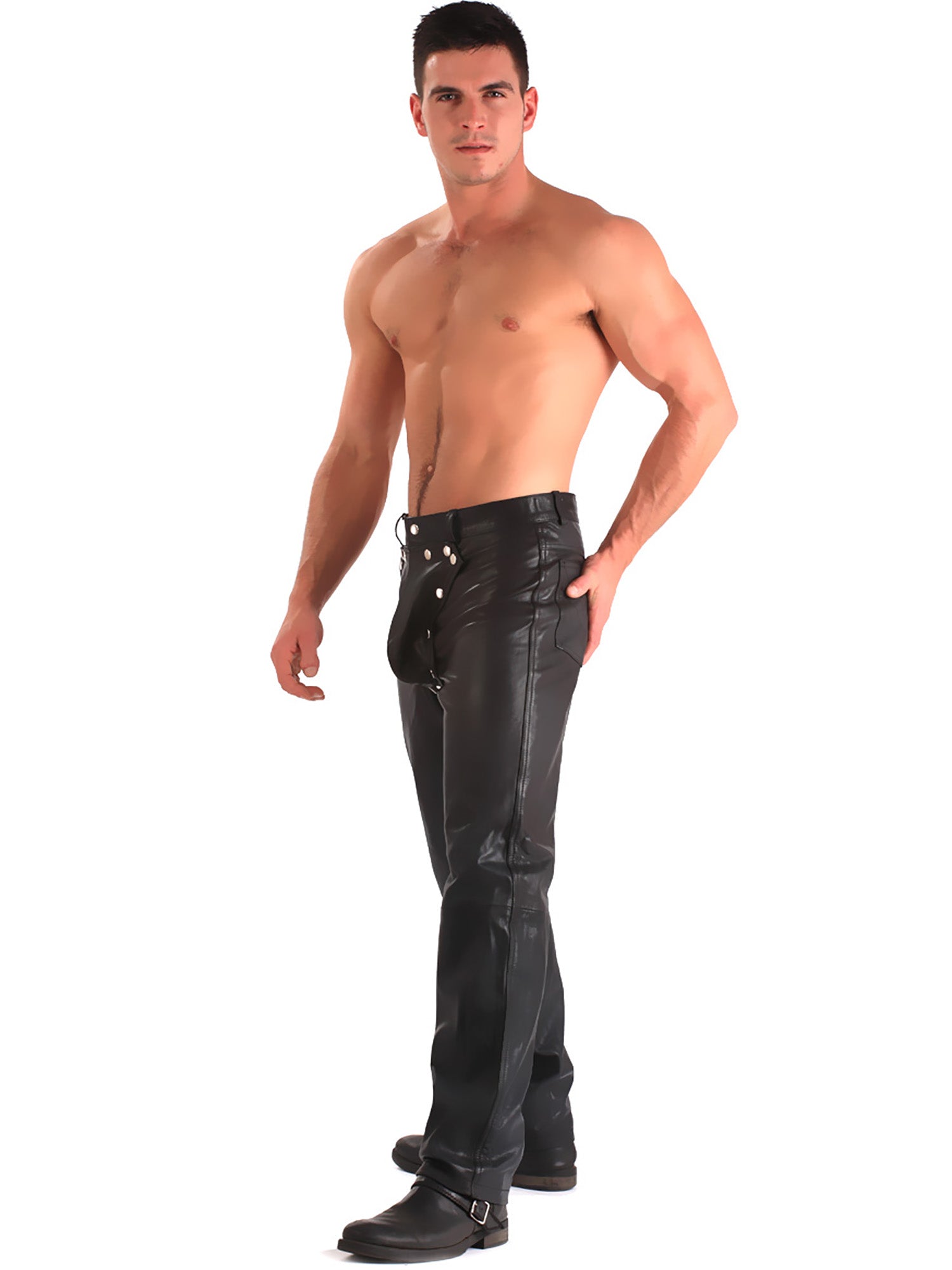 Leather Snap On Pouch Jeans – Skin Two UK