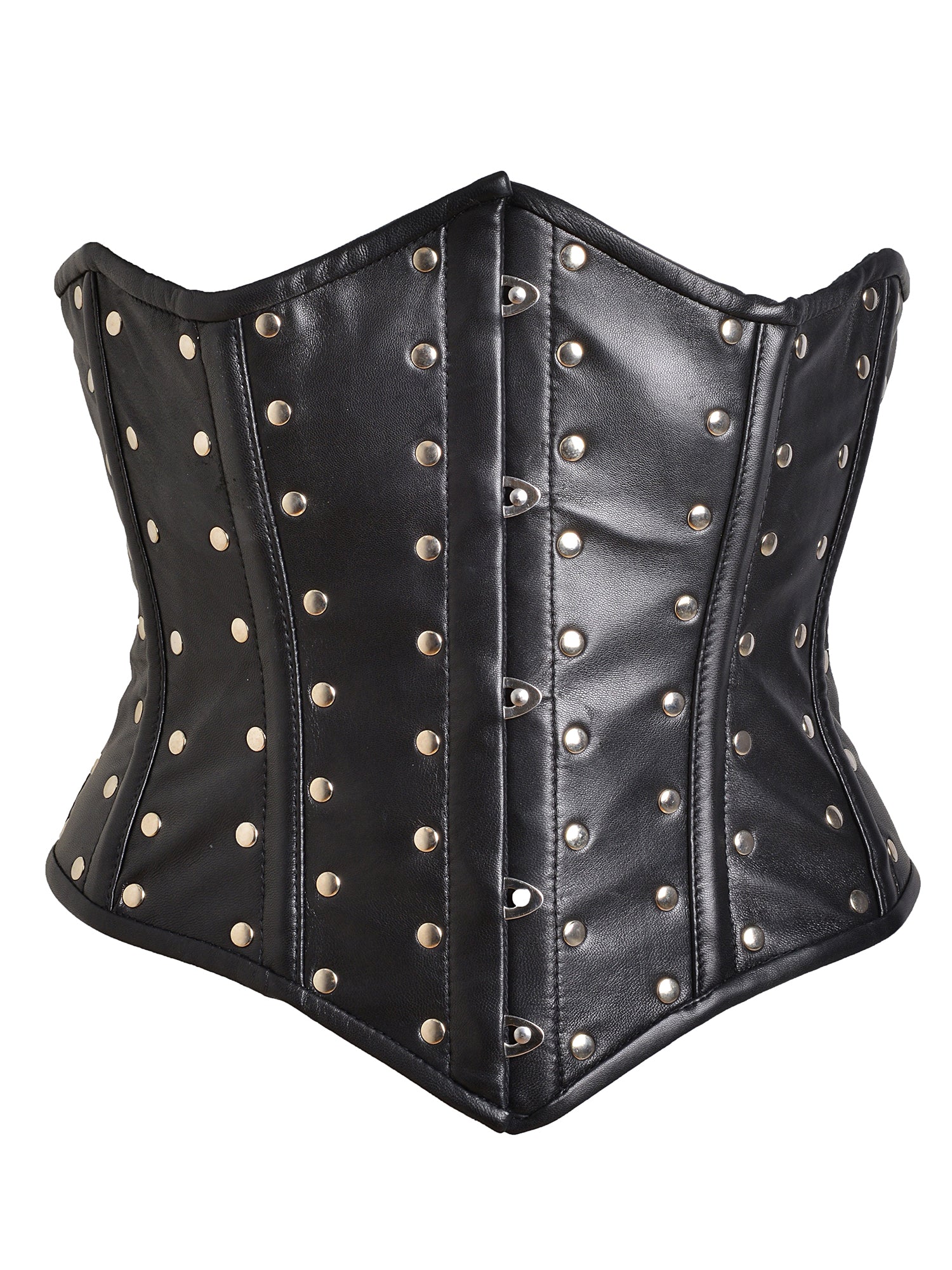 Leather Studded Underbust Corset Black – Skin Two UK