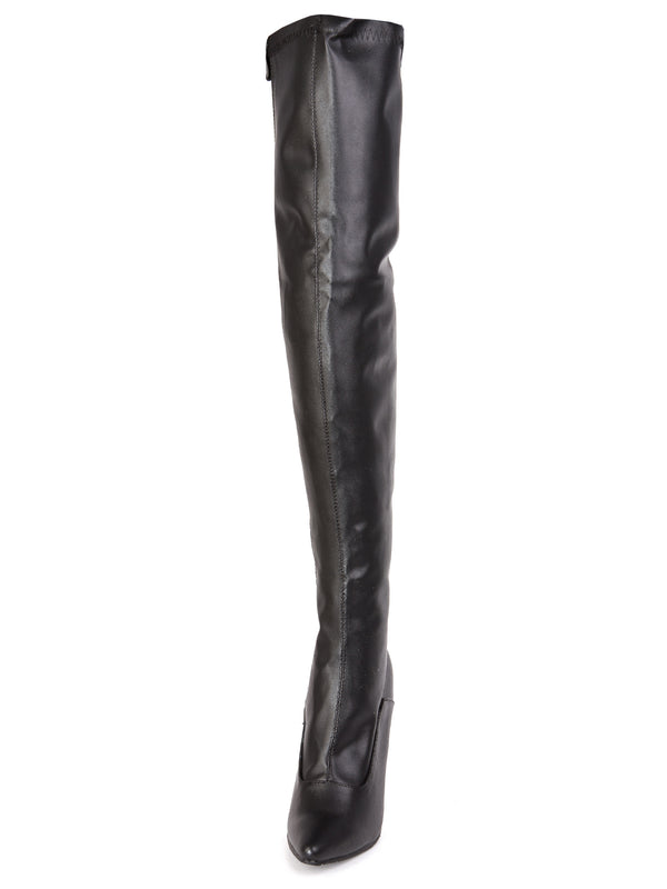 Matt Black Thigh High Boots Black – Skin Two UK