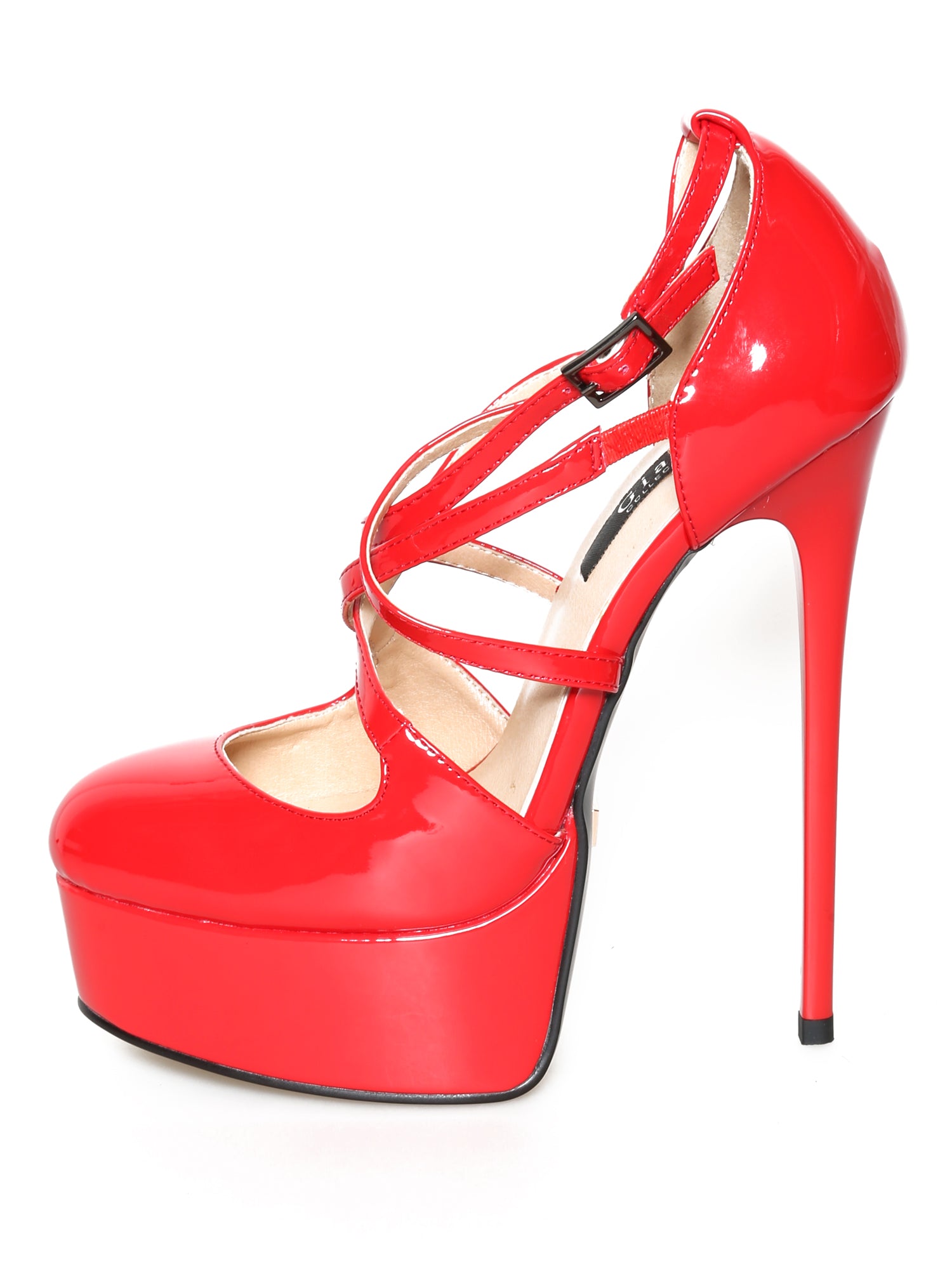 Medusa Skyscraper Heel Platform Pumps - Red – Skin Two UK
