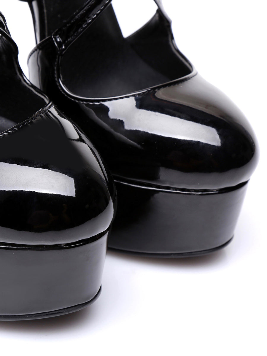 Medusa Skyscraper Heel Platform Pumps Black – Skin Two UK