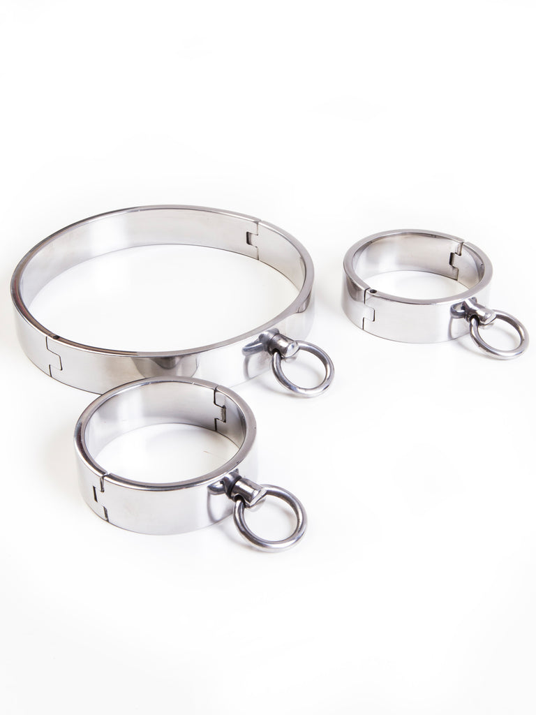Men's Steel Locking Collar & Cuffs Set | Bondage Collars and Leads from ...