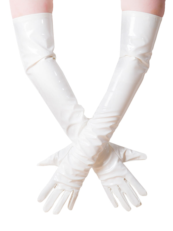 PVC Long Gloves in White – Skin Two UK