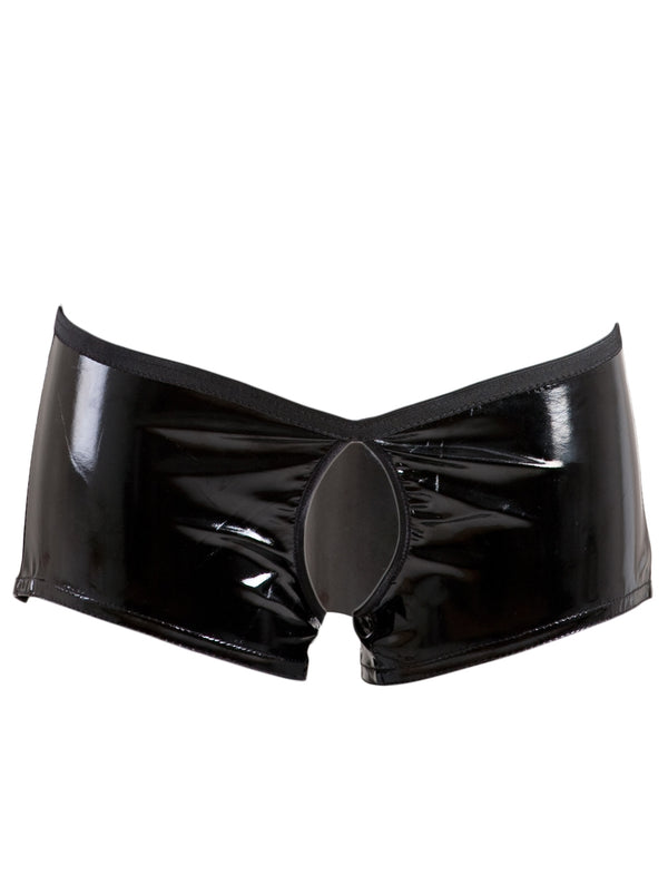 Open Crotch PVC Shorts With Trim – Skin Two UK