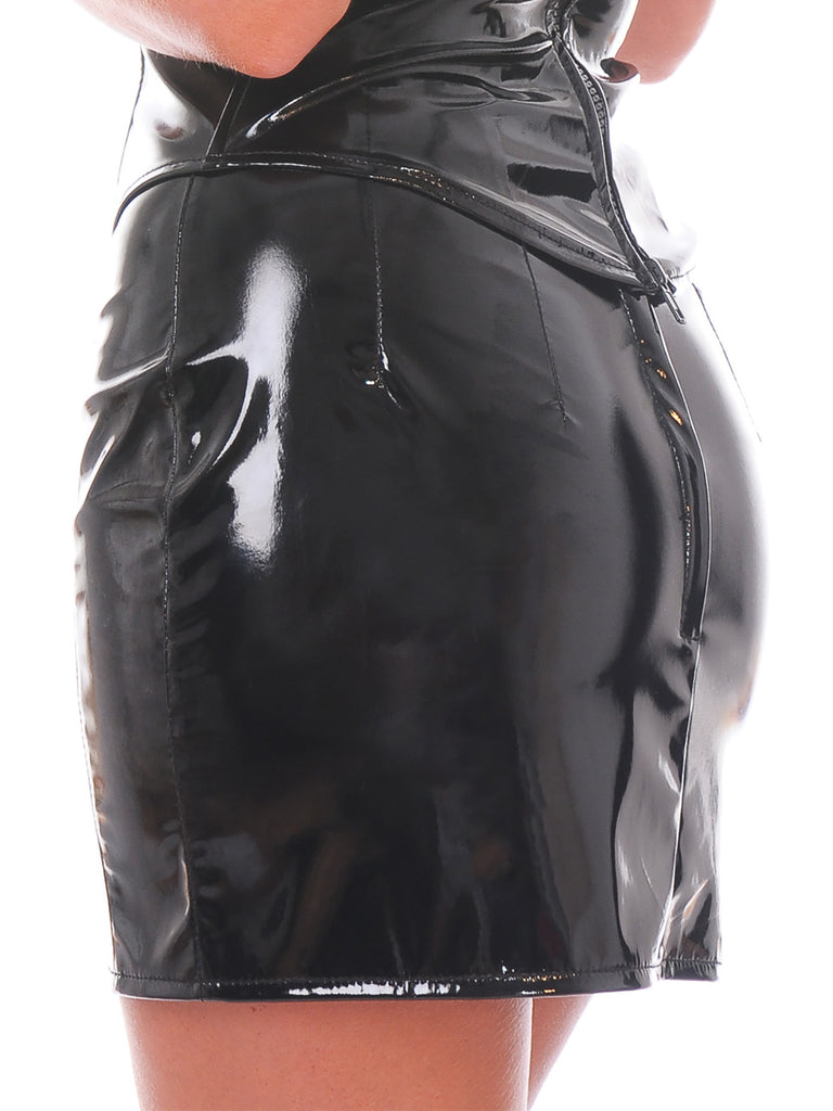 PVC Thigh Split Mini Skirt – Skin Two UK