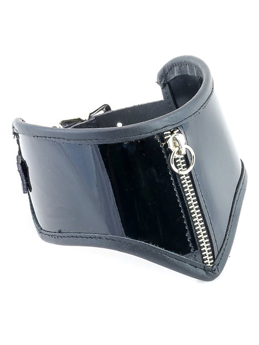 Bondage Collars | Patent Leather Zip Vamp CollarBondage Gear – Skin Two UK