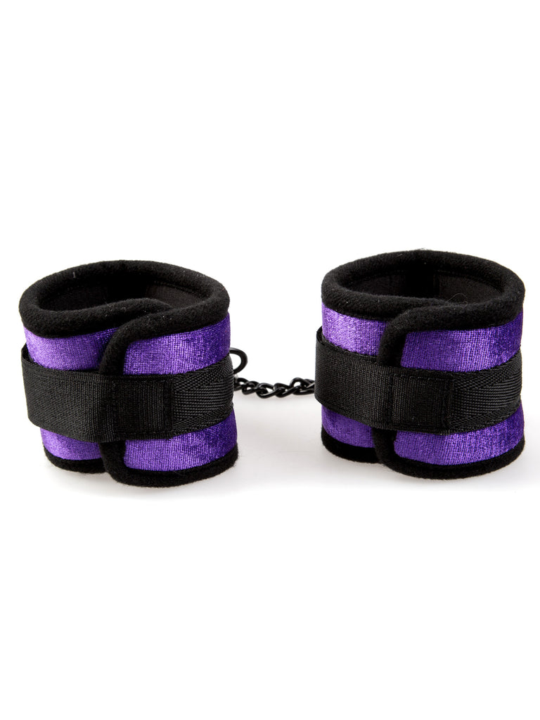 Purple Velvet Ankle Cuffs With Detachable Chain – Skin Two UK