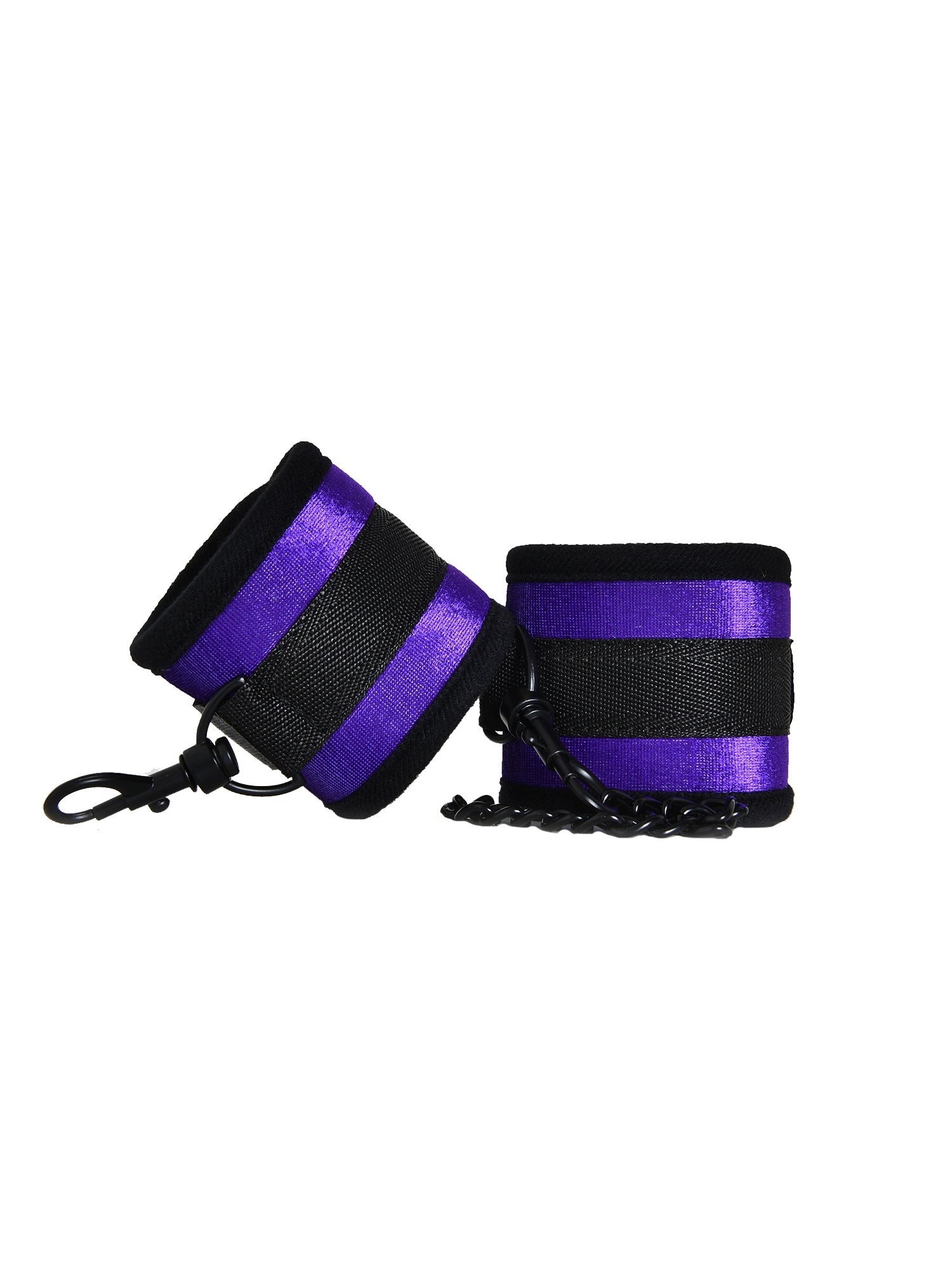 Purple Velvet Ankle Cuffs With Detachable Chain – Skin Two UK